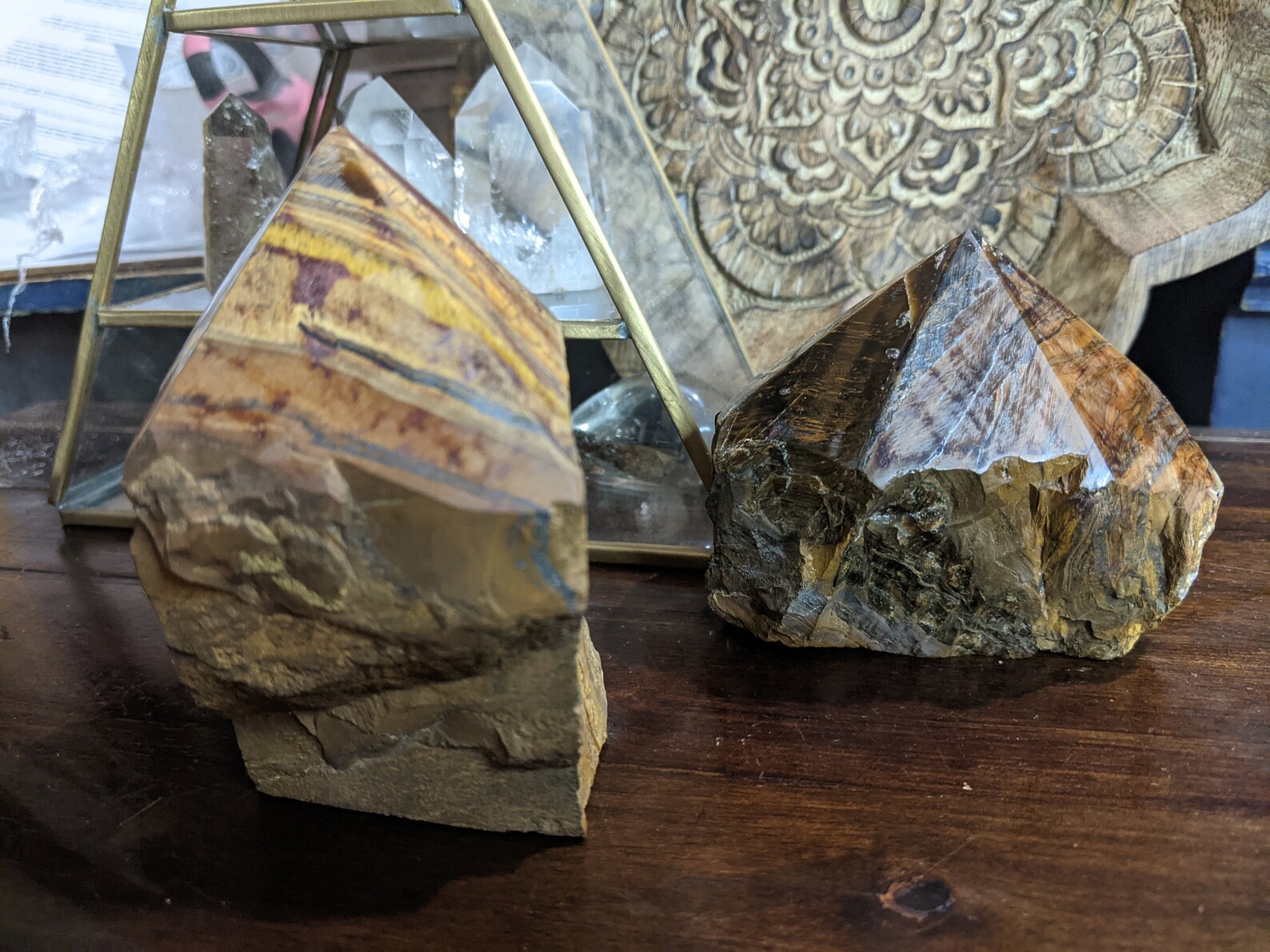 Tiger Eye Semi-polished Point Natural Towers Healing Crystal Tiger's ...