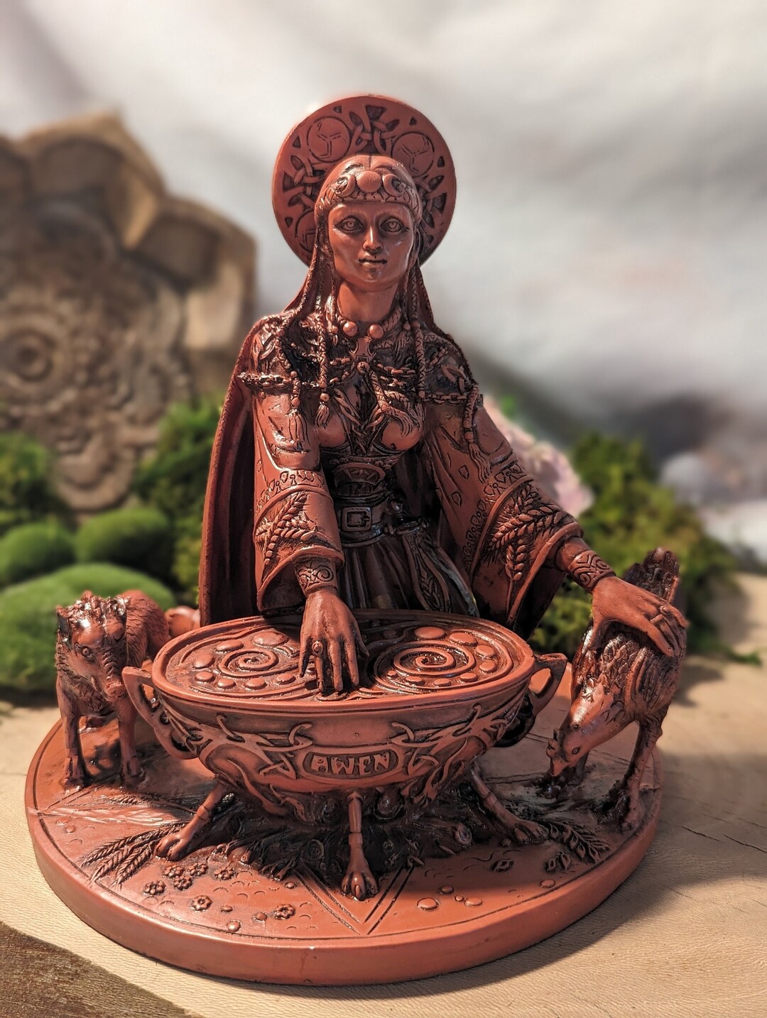 Cerridwen Large Goddess Statue Cauldron Altar Pagan Wiccan Divine ...
