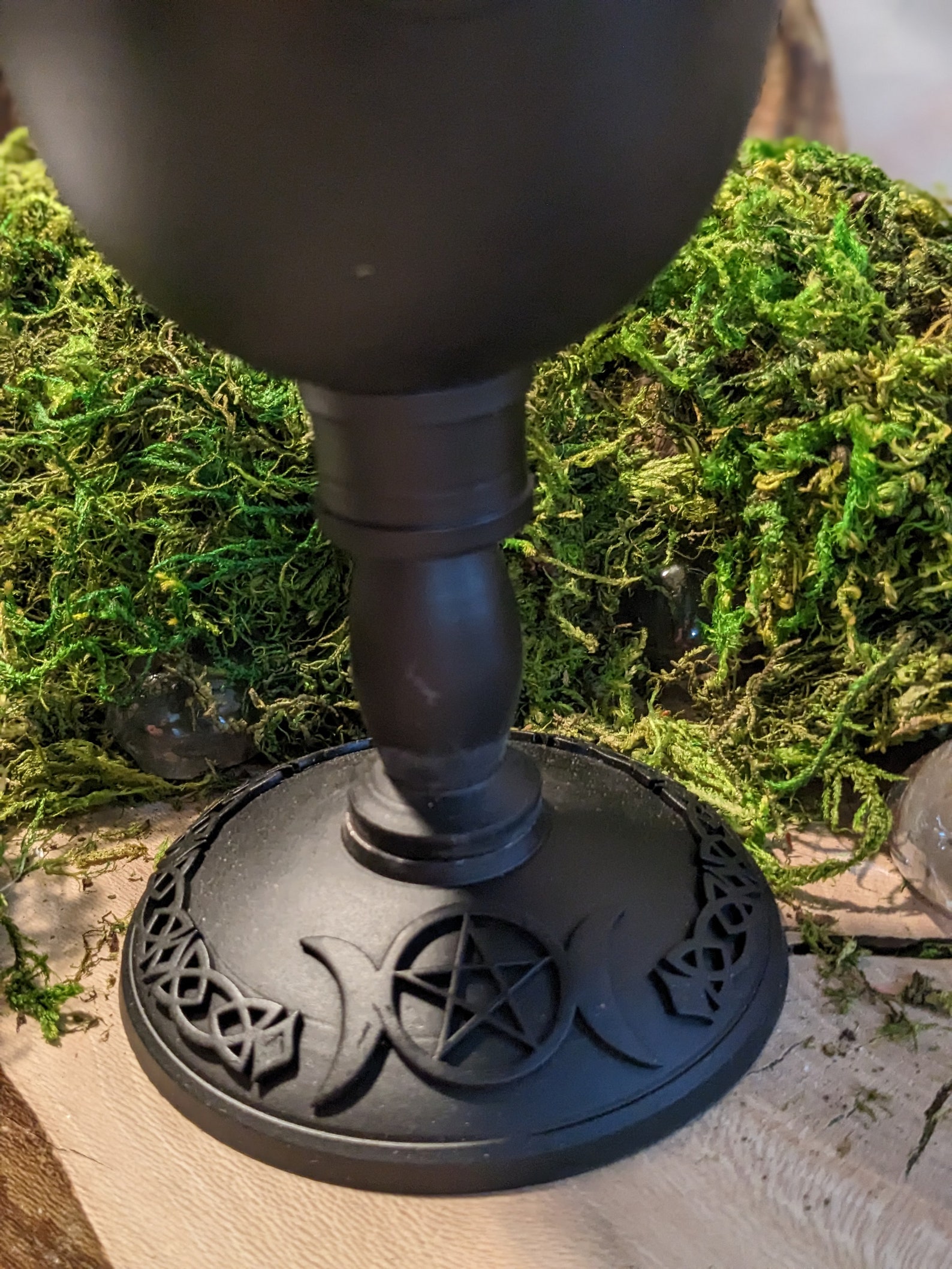 Triple Moon Cast Iron Goblet W/ Pentacle Altar Chalice Goddess - Etsy