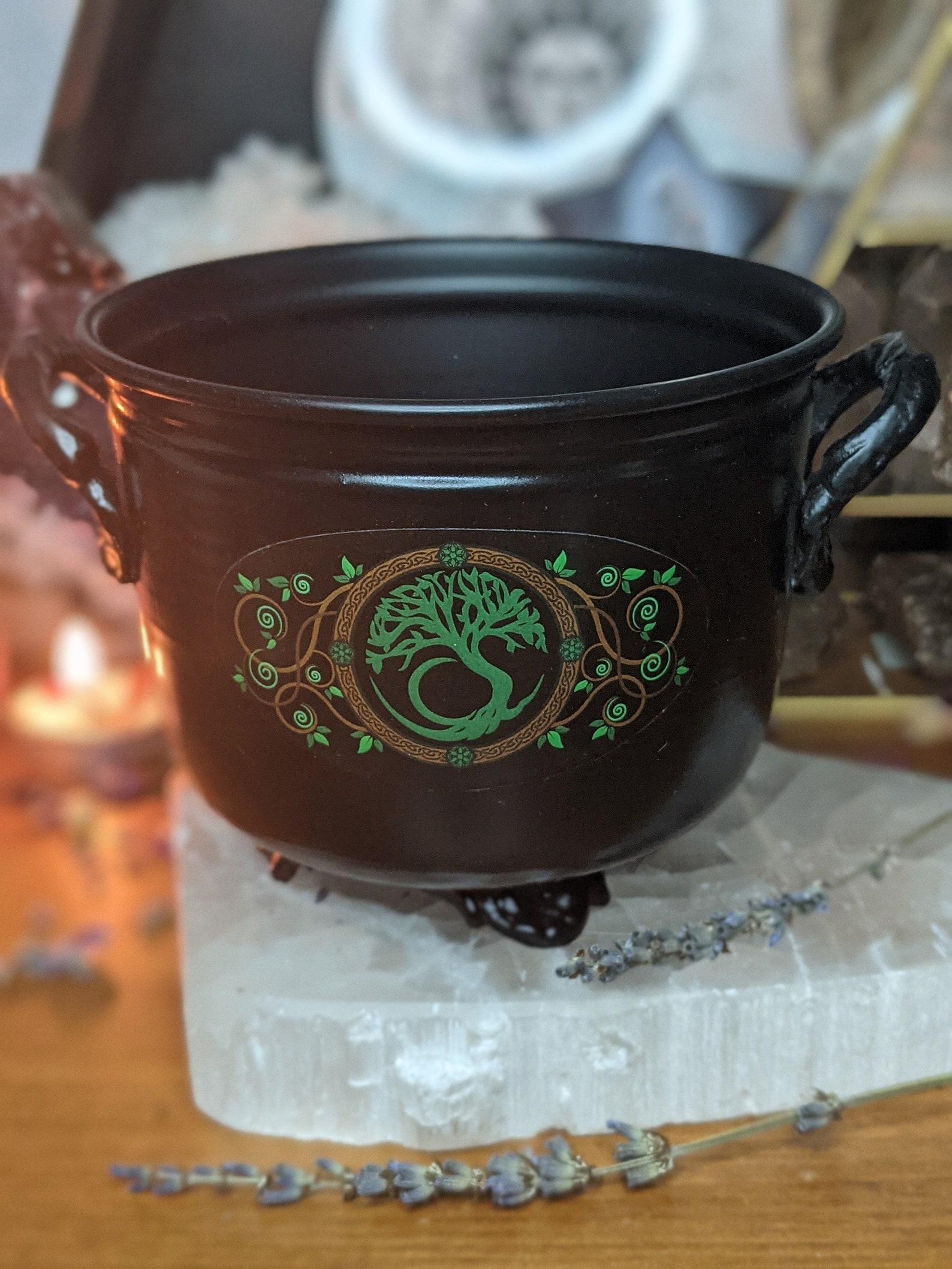 Large Tree of Life Black Metal Altar Cauldron Altar Tool Witch | Etsy