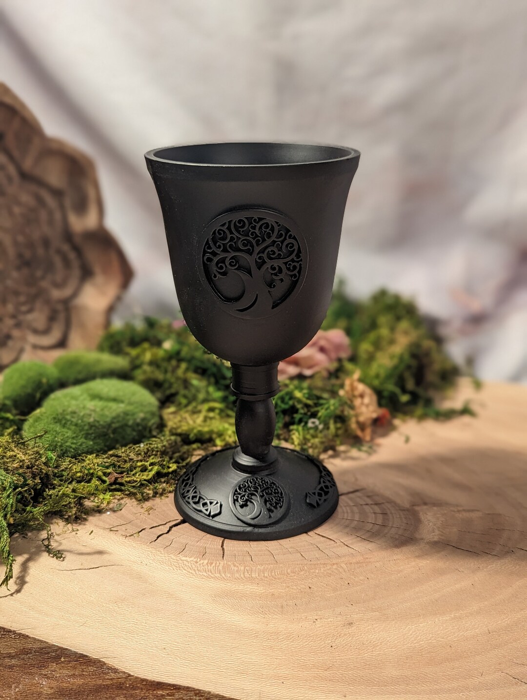 Tree of Life Cast Iron Goblet Altar Chalice Goddess Witch Magic Spell ...