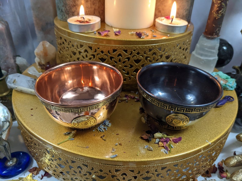 Copper Triple Moon Goddess Offering Bowl Sage Smudge Dish | Etsy