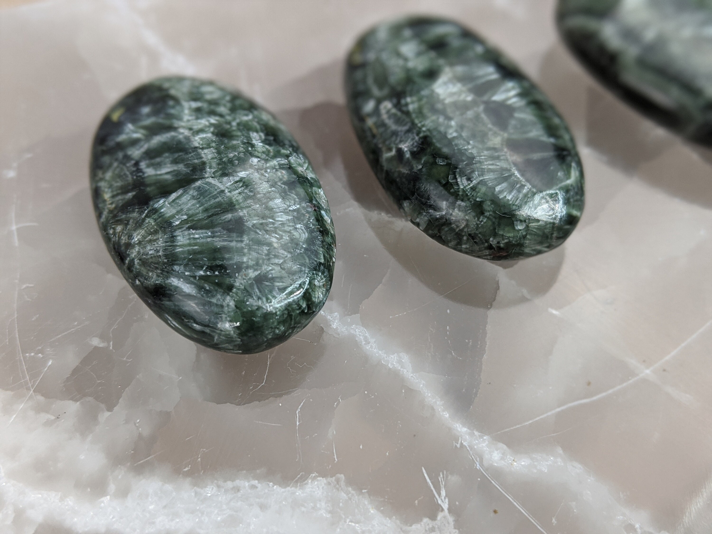 Seraphinite Palm Stone Polished Pocket Pebble Angel Stone | Etsy