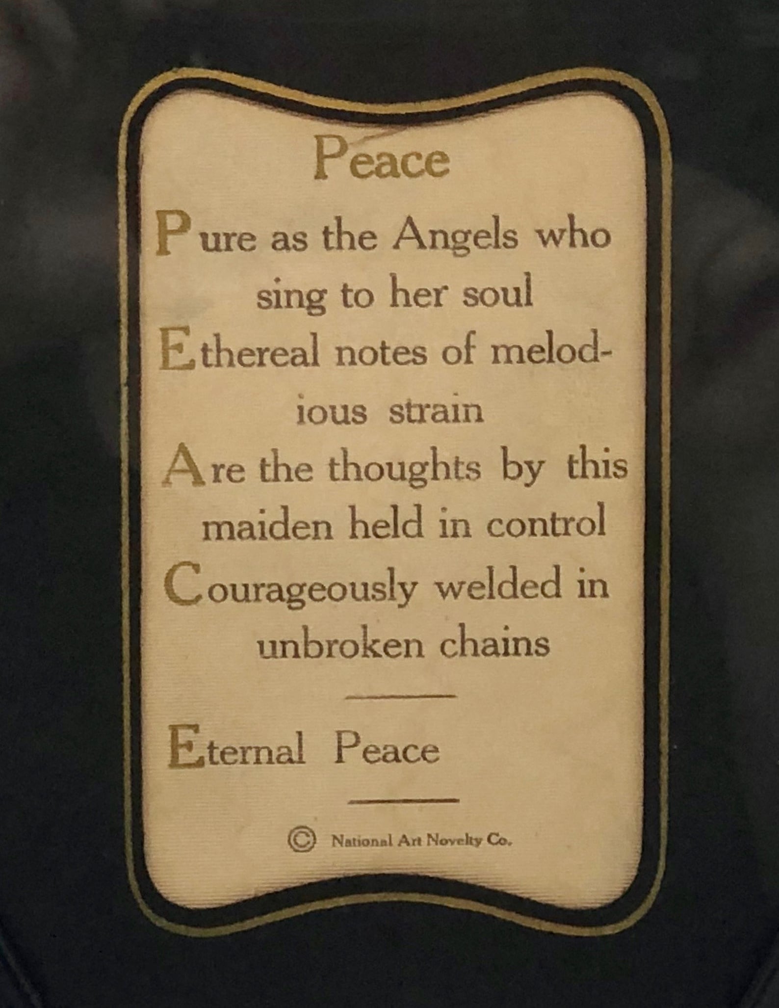 Vintage Eternal Peace Poem & Art Religious Oval Framed Print | Etsy