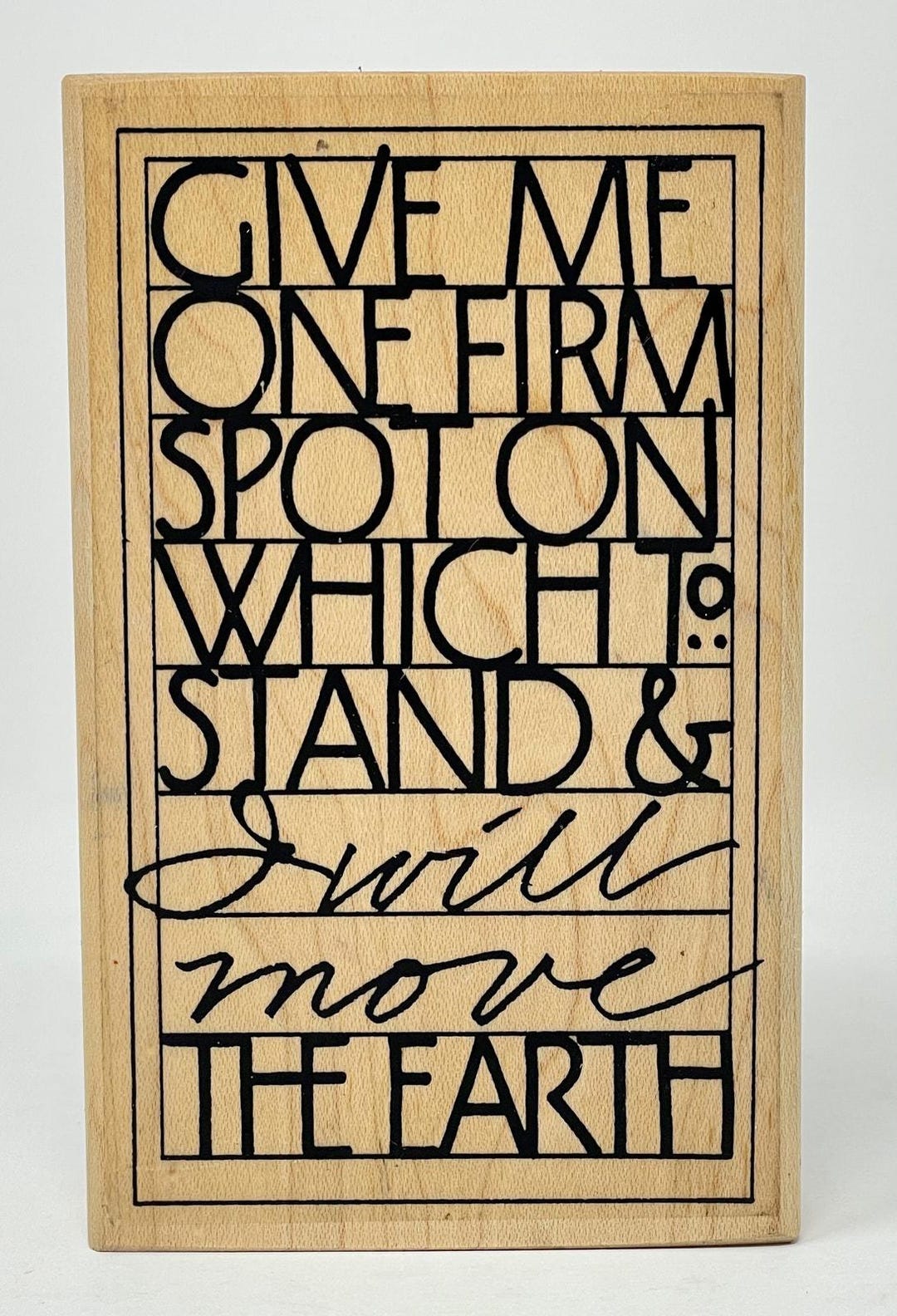 Wordsworth Art Stamp Archimedes Quote Give Me One Firm Spot on Which to ...