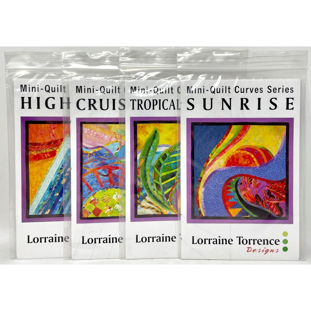 4 Lorraine Torrence Designs Mini-quilt Curves Series Patterns 2003 New ...