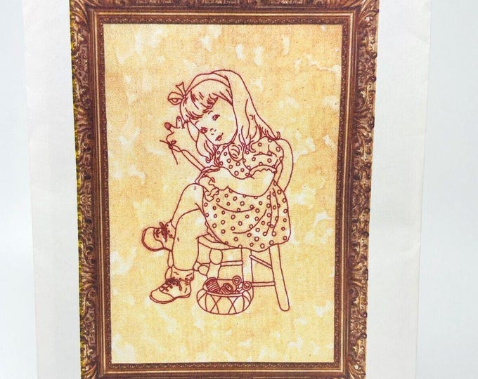 Lakadaisies Redwork Embroidery Pattern, Little Girl Sewing R219 Sealed ...