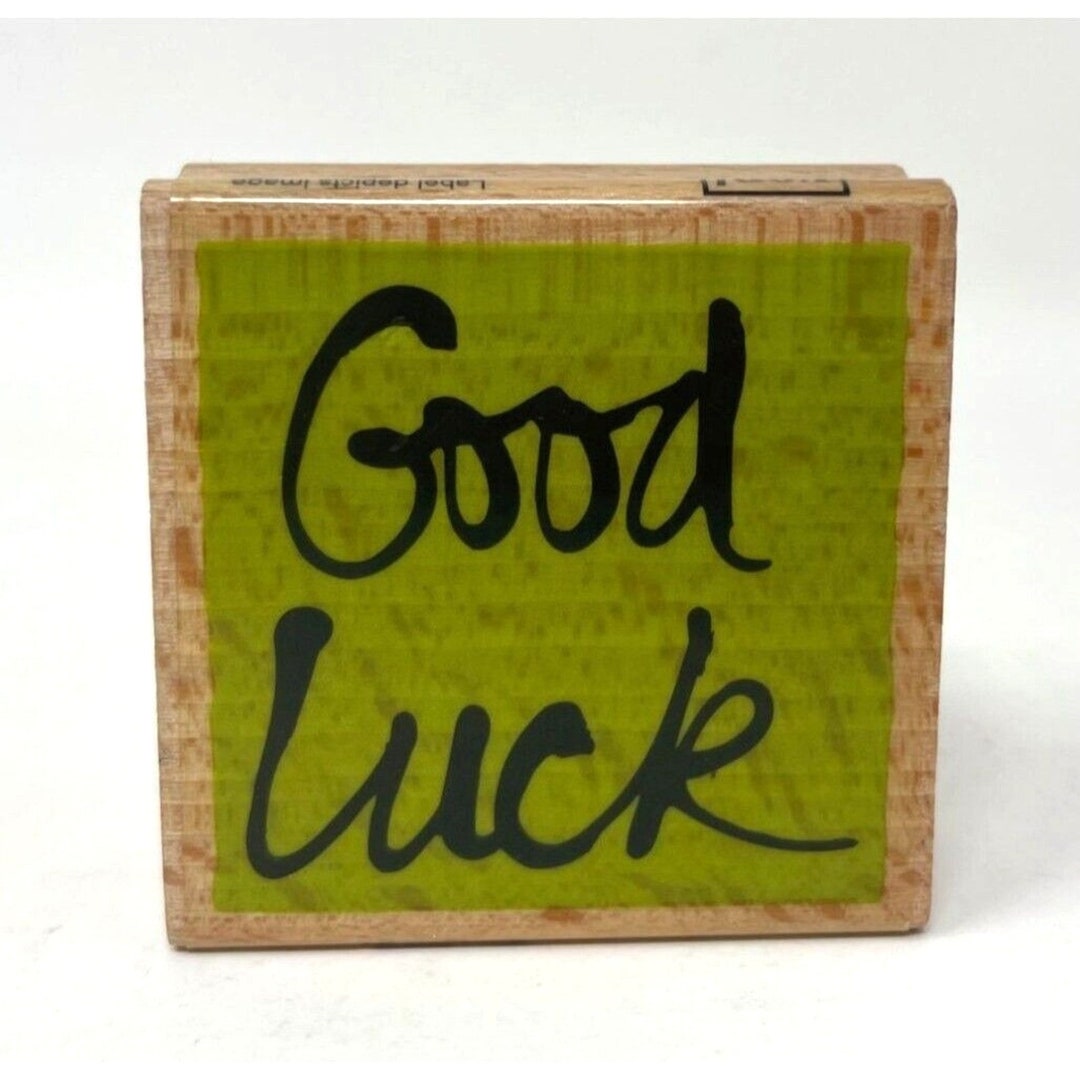 Good Luck Rubber Stamp, Vap! Scrap Wood Mount, Modern Cursive Font - Etsy