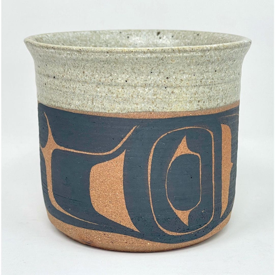 Cree Artist Judy Cranmer Pottery Cup Northwest Coast Art Haida Design ...