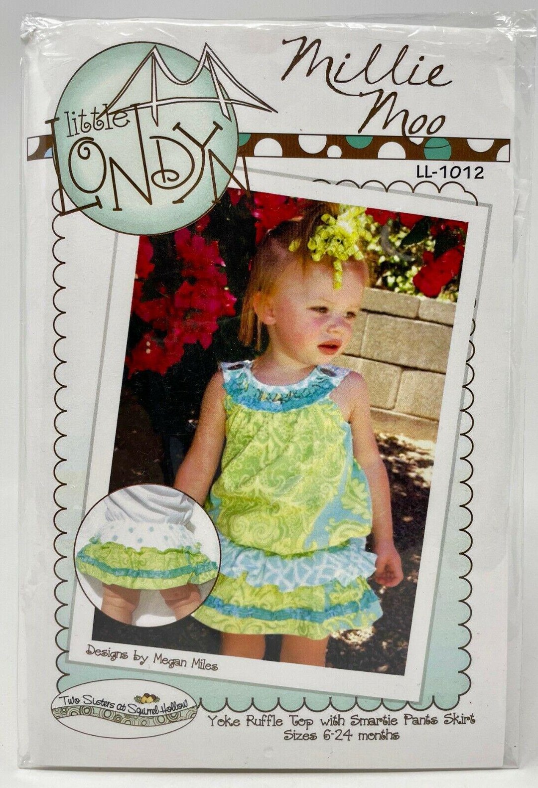Millie Moo Pattern, Yoke Ruffle Top, Smartie Pants Skirt 6-24m, Megan ...