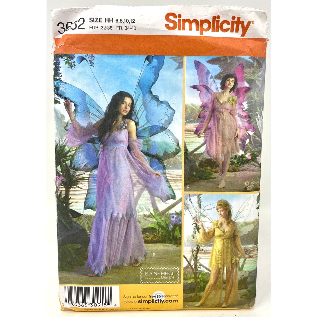 Simplicity 3632 Fairy Costume, Ren Faire, Gothic, Flowing Gowns Sz 6-12 ...
