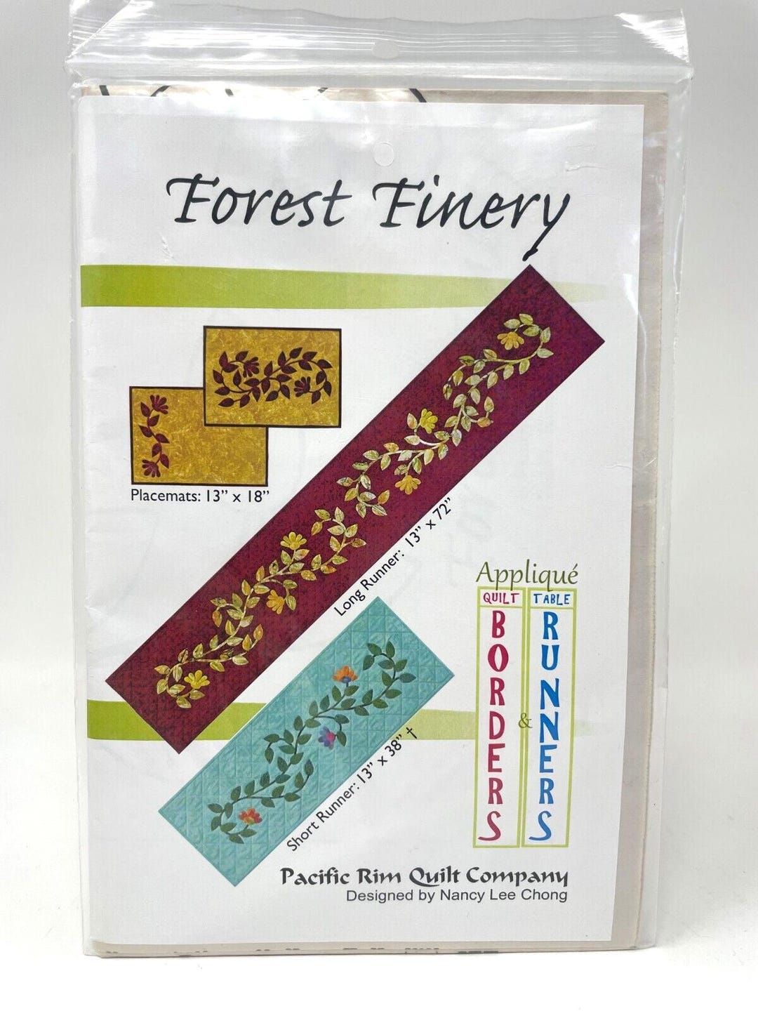Forest Finery, Applique Border or Runner, Pacific Rim Quilt Co. Nancy ...