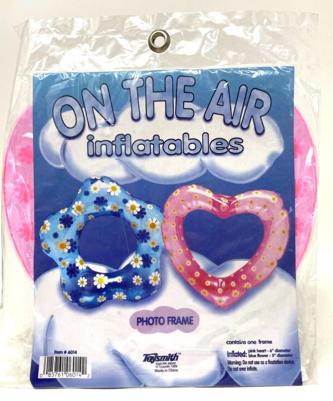 Vintage Inflatable Picture Frame. Pink Heart W/ Daisies. Ultimate 90's ...
