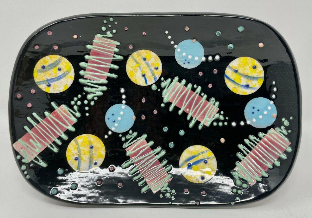 Footed Studio Pottery Dish, Bright Colors, Artist Signed, Maui, Tray ...