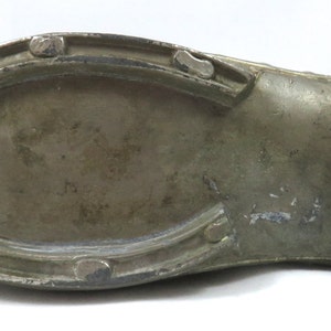 Antique Inkwell Pewter Shoe, Victorian 1800s, Vintage Lancashire Clog ...