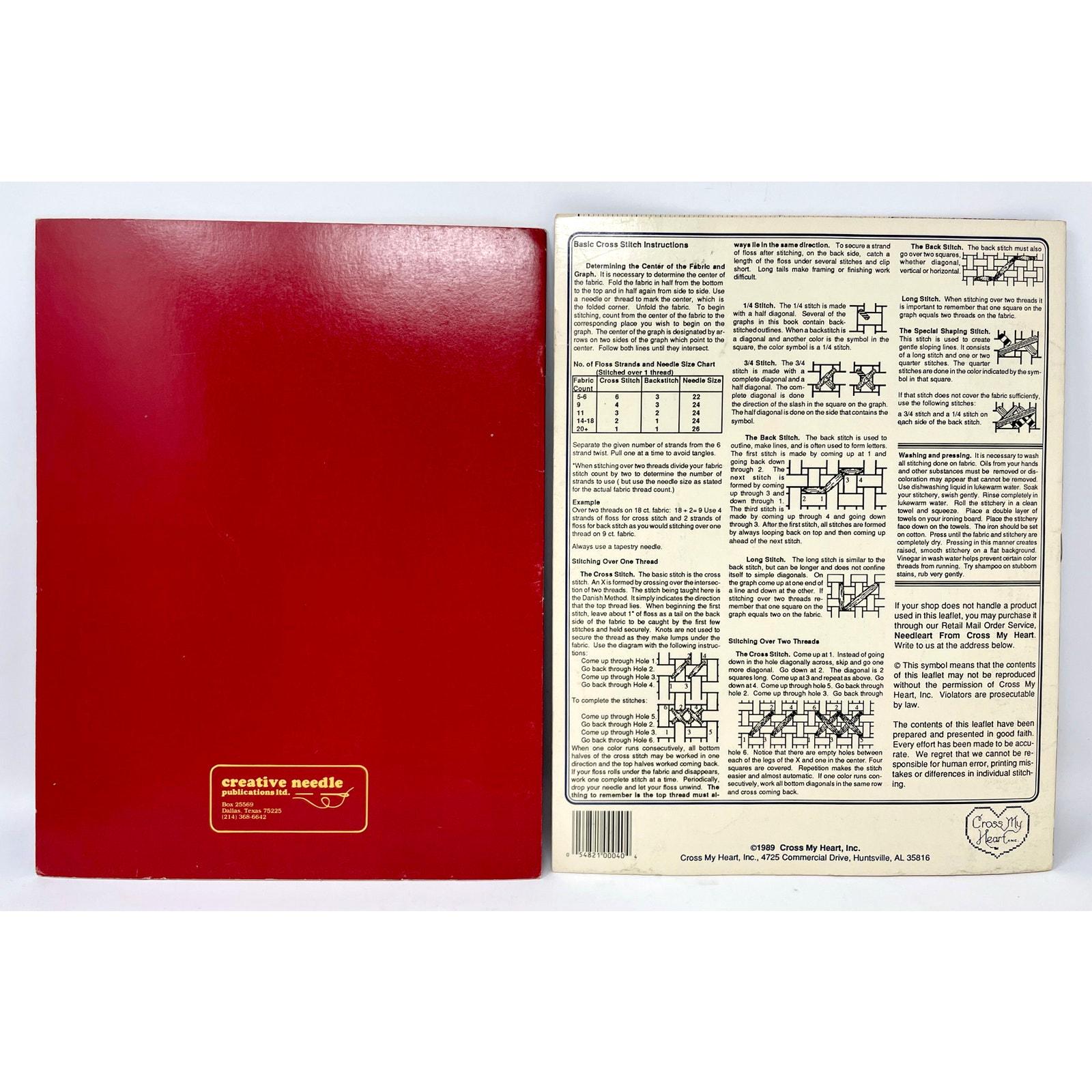 2 Cross Stitch Pattern Books Nativity First Christmas Stocking Away in ...