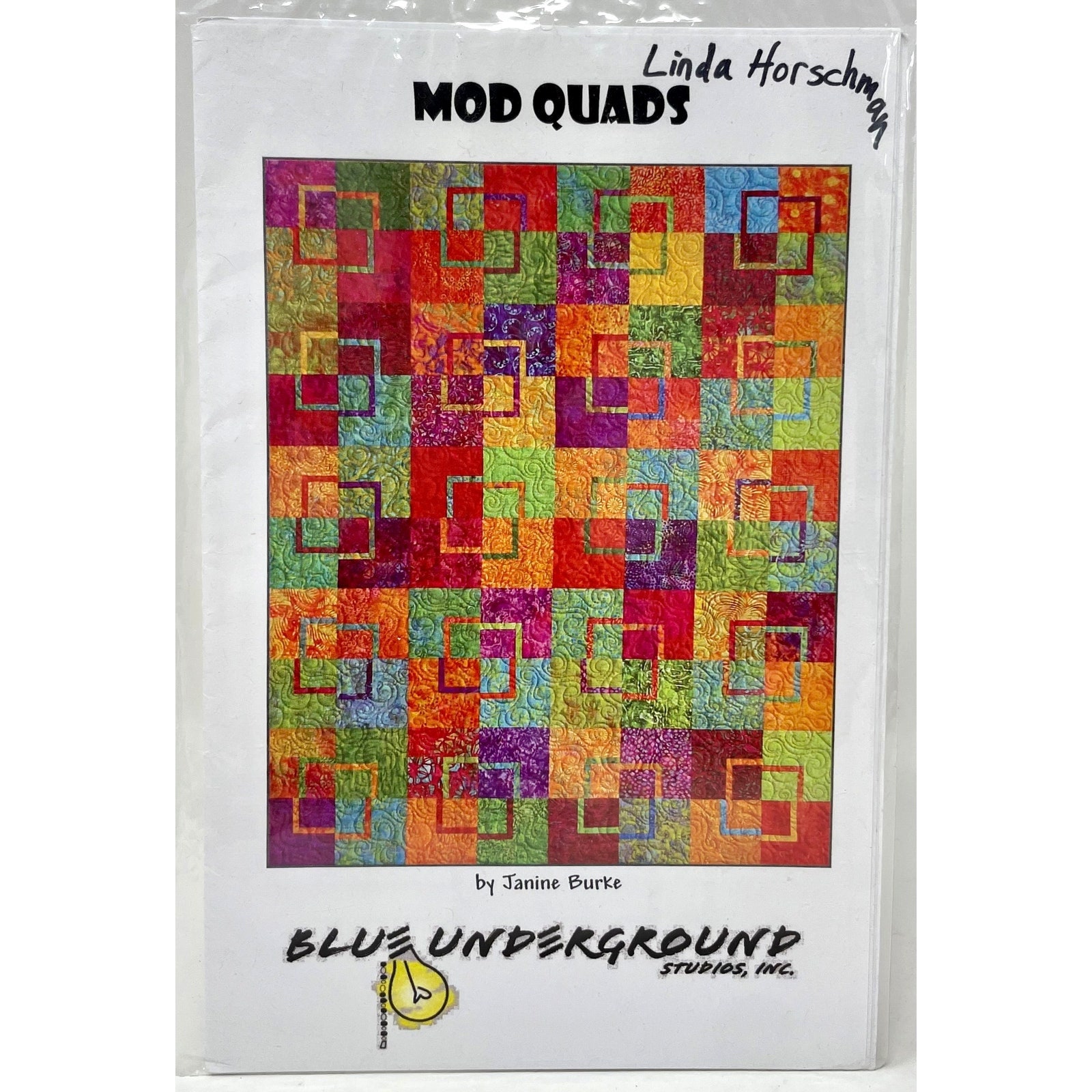 Mod Quads Quilt Pattern, Janine Burke, Blue Underground Studios, 48 X ...