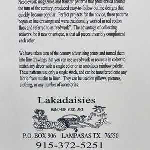 Lakadaisies Redwork Embroidery Pattern, Two Children, R-209, Sealed - Etsy