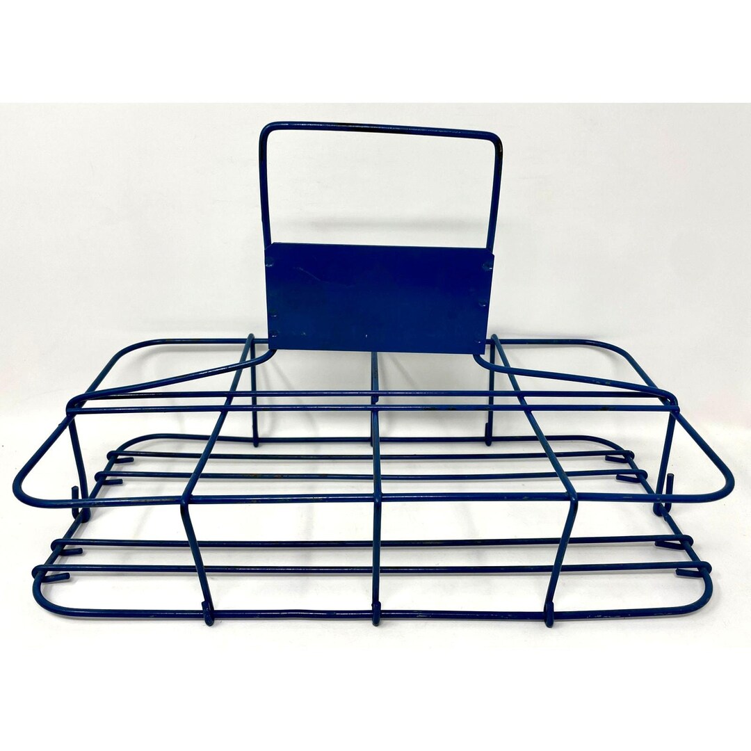 Vintage Blue Wire Milk Bottle Holder for 8 Bottles, Milkman Product ...
