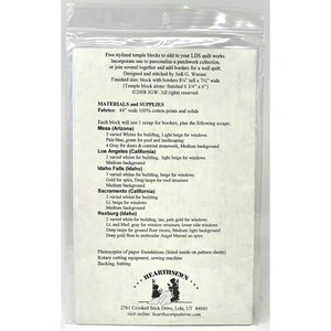 Hearthsewn Quilt Pattern, LDS Temple Squares, Series 3, Arizona, Idaho ...