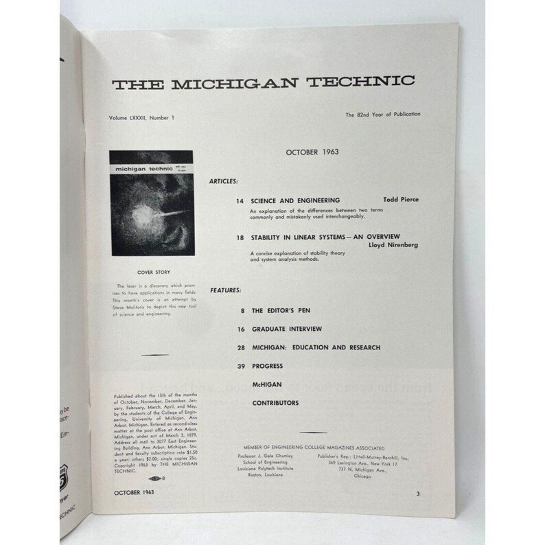Michigan Technic Magazine, October 1963, College of Engineering ...