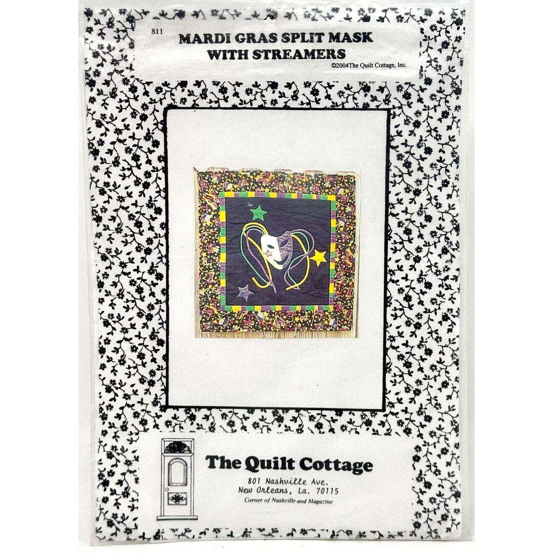 Mardi Gras Wall Quilt Pattern, Split Mask With Streamers the Quilt ...