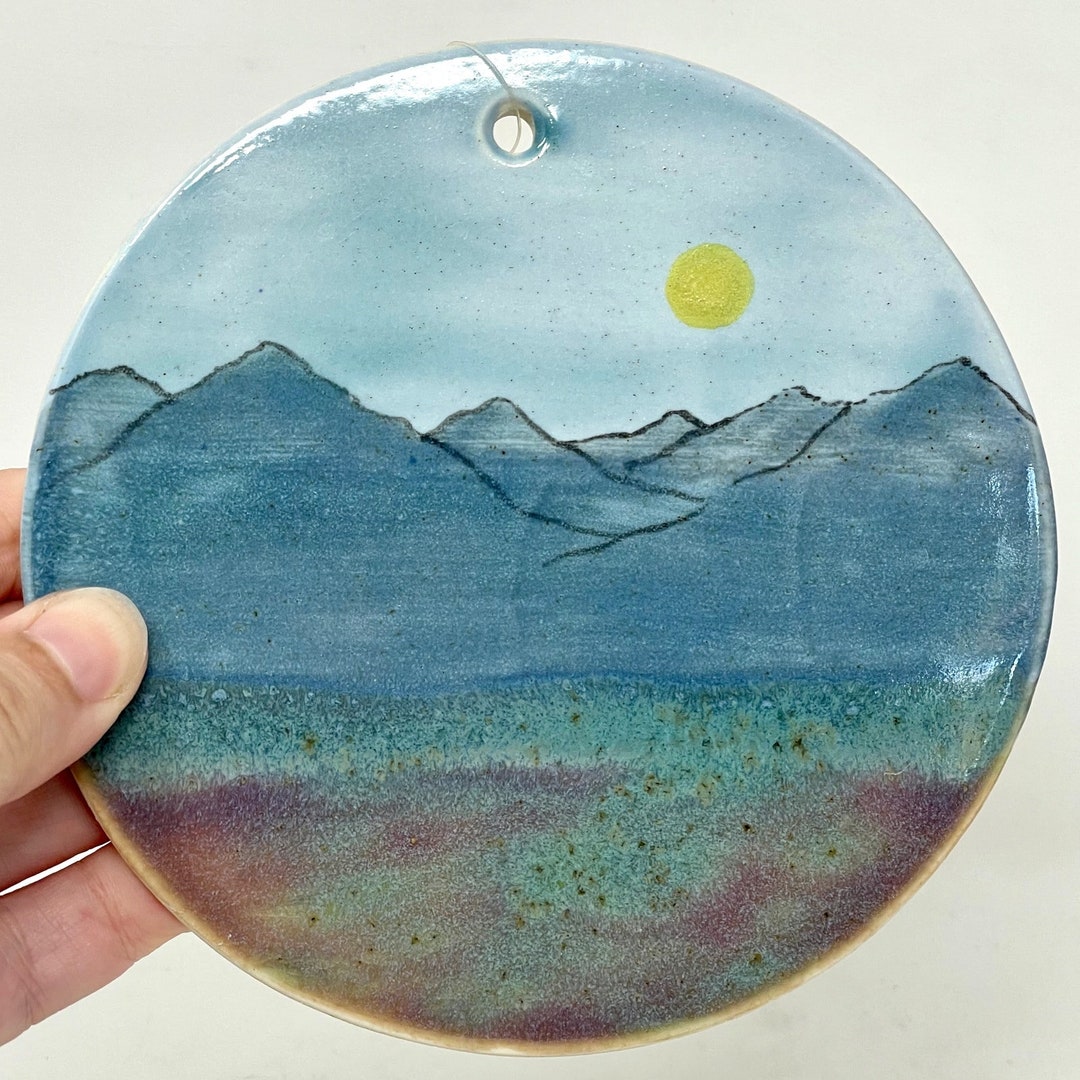 Shingle Creek Pottery Studio Art Tile by Jeanette Fair Mountain Scene ...