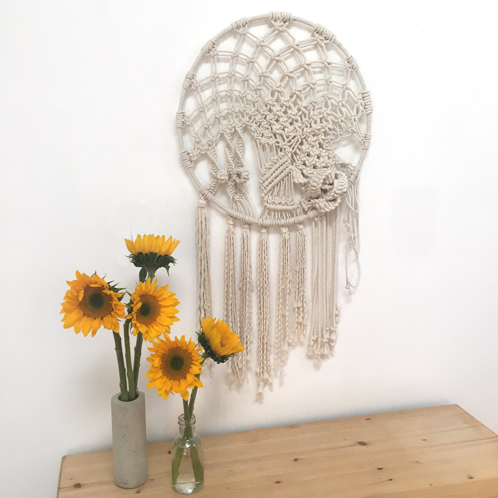 Large Round Macrame Wall Hanging 70s Vintage Round Macrame - Etsy