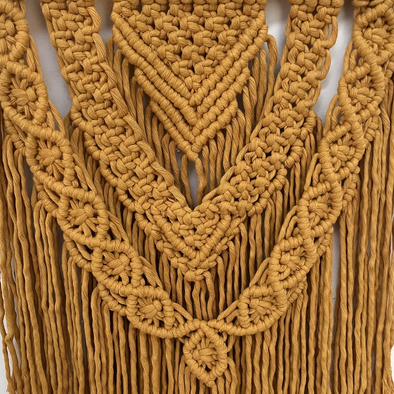 Large Ochre Layered Macrame Wall Hanging, Macrame Wall Hanging ...