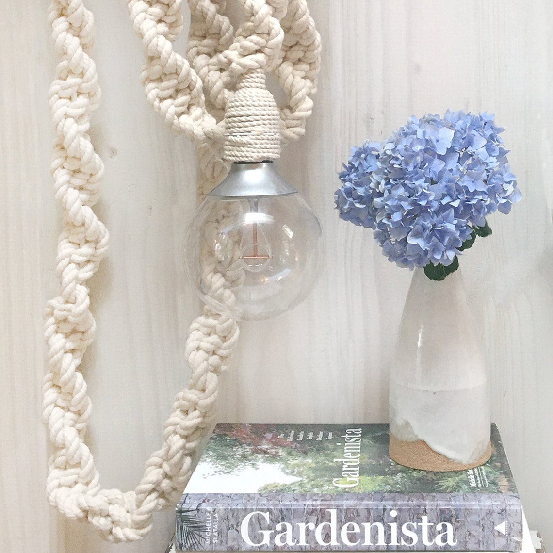 Macrame Pendant Hanging Light Macrame Pendant Lamp Boho - Etsy
