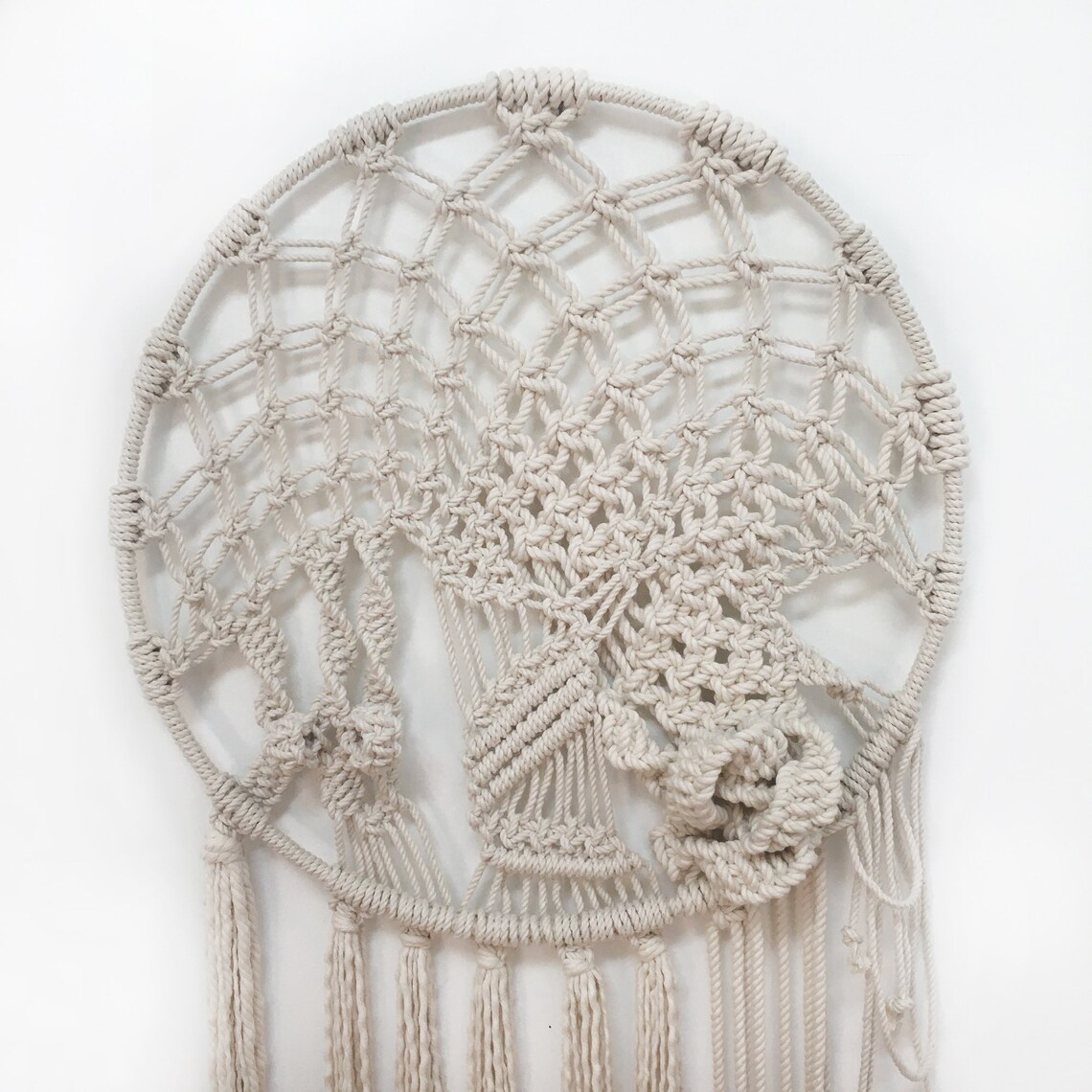 Large Round Macrame Wall Hanging 70s Vintage Round Macrame - Etsy