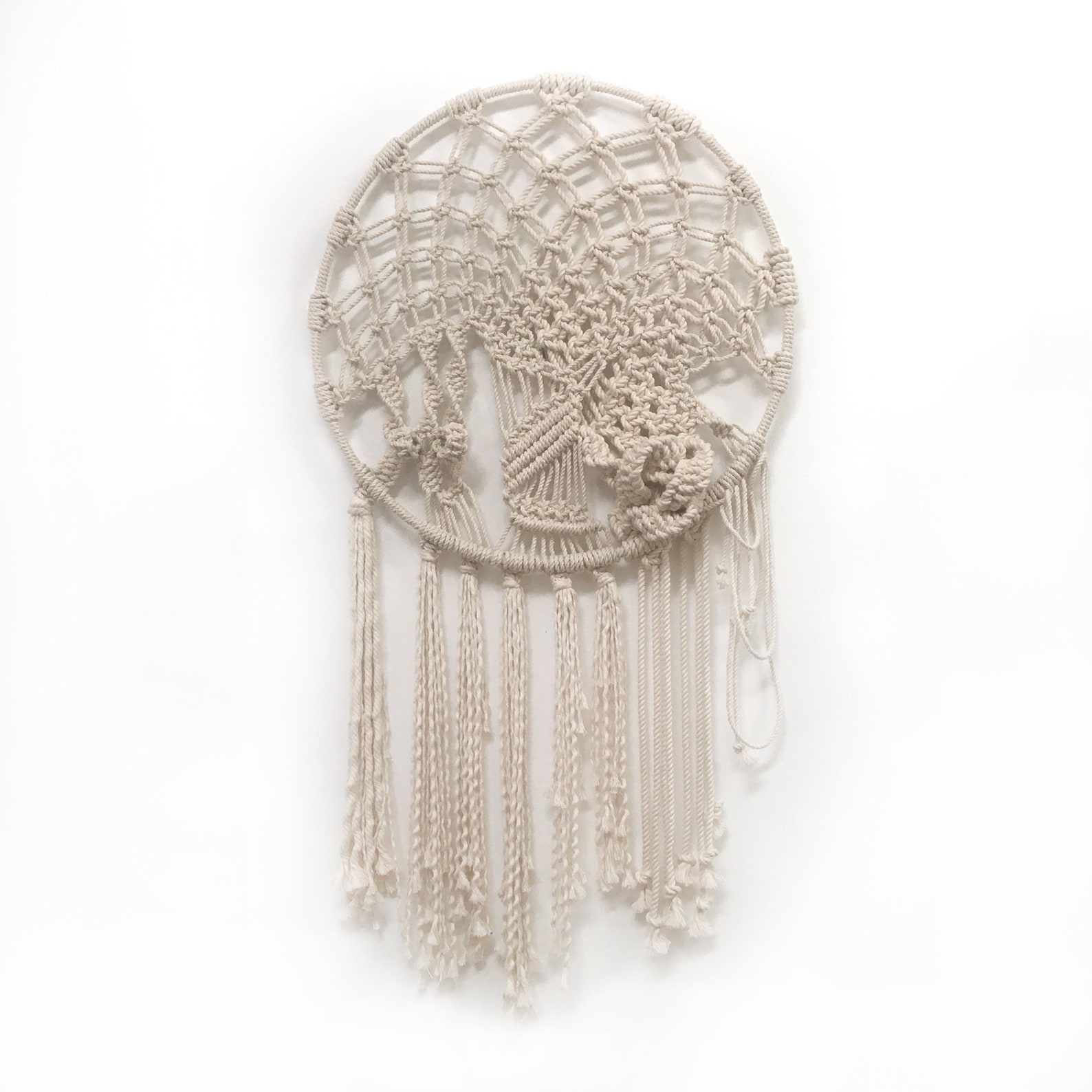 Large Round Macrame Wall Hanging 70s Vintage Round Macrame - Etsy