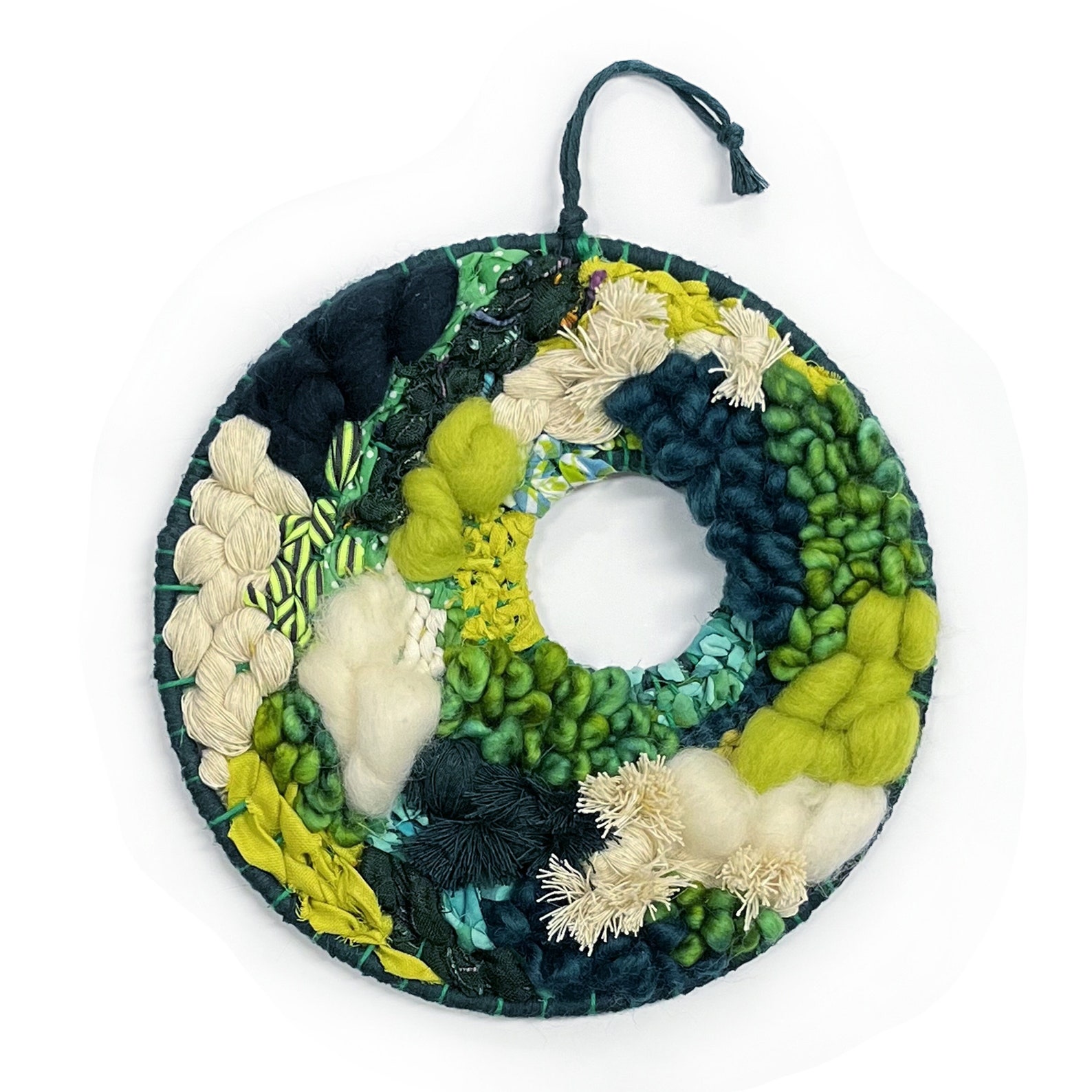 Spring Round Weaving, Upcycled Large Round Weaving, Woven Round Weaving ...