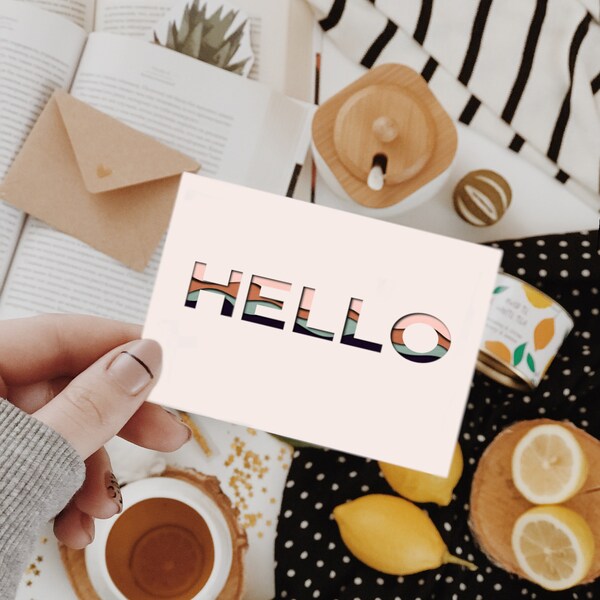 Hello Greeting Card - Etsy