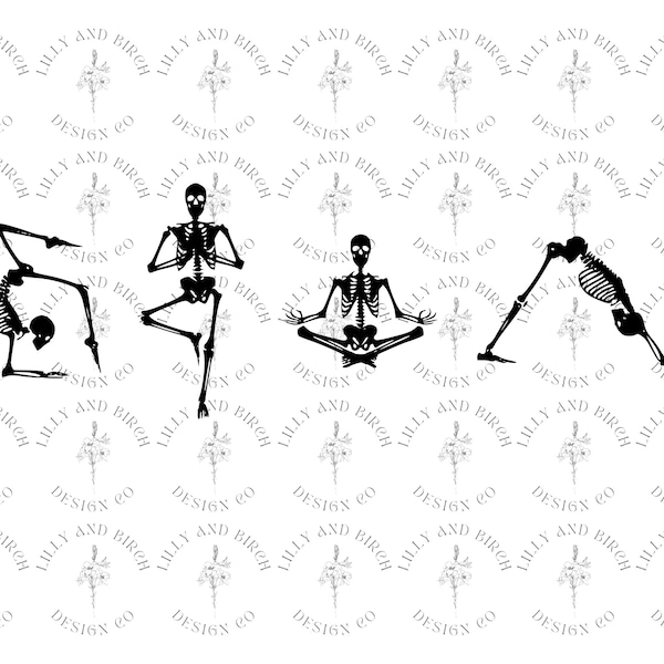Skeleton Yoga Svg - Etsy