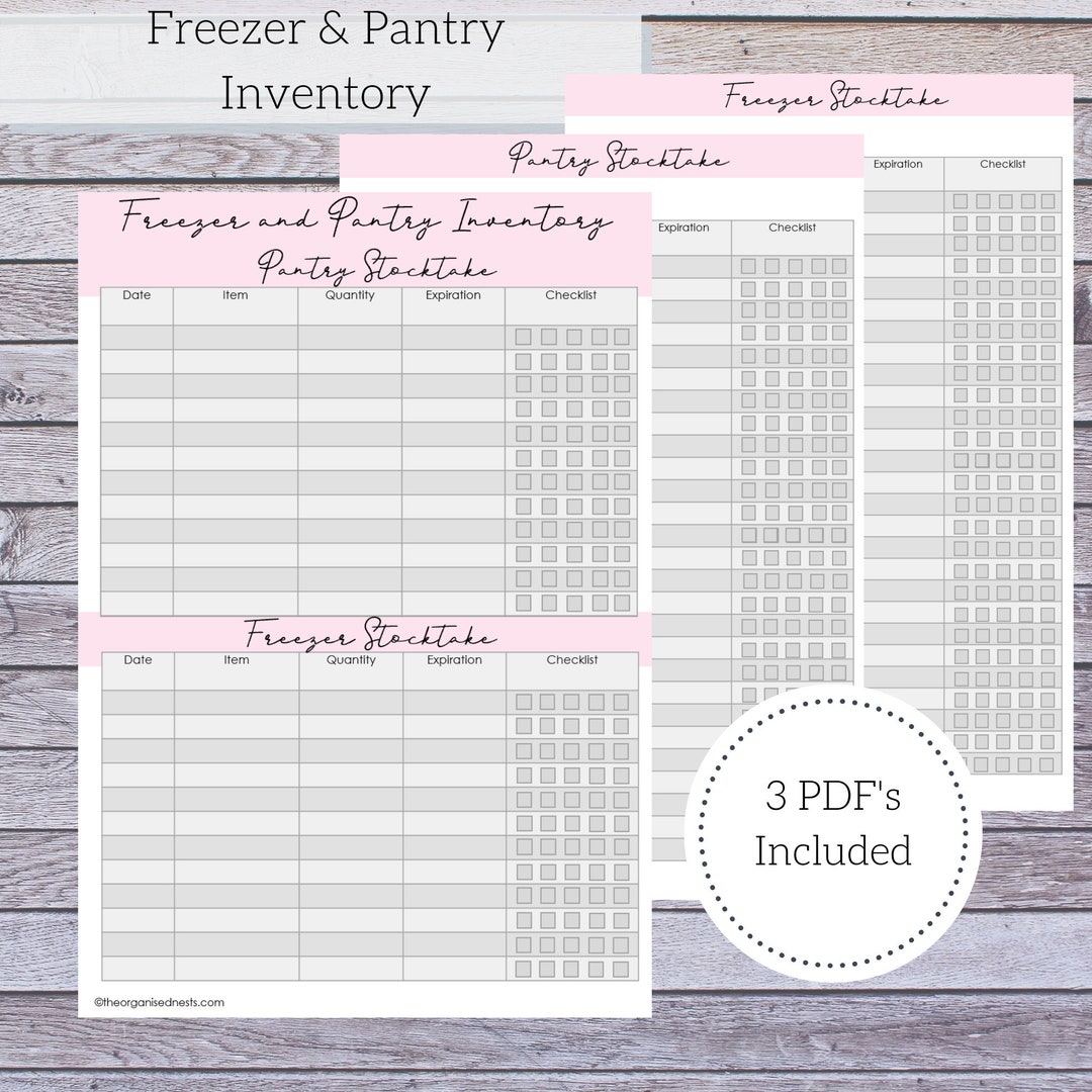 Freezer & Pantry Inventory | Freezer Stocktake | Pantry Stocktake - Etsy
