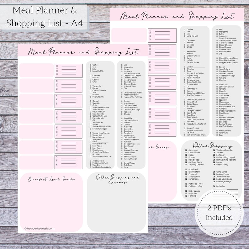 Meal Planner And Shopping List Template Printable Meal Etsy Australia meal-planner-and-shopping-list-template-printable-meal-etsy-australia