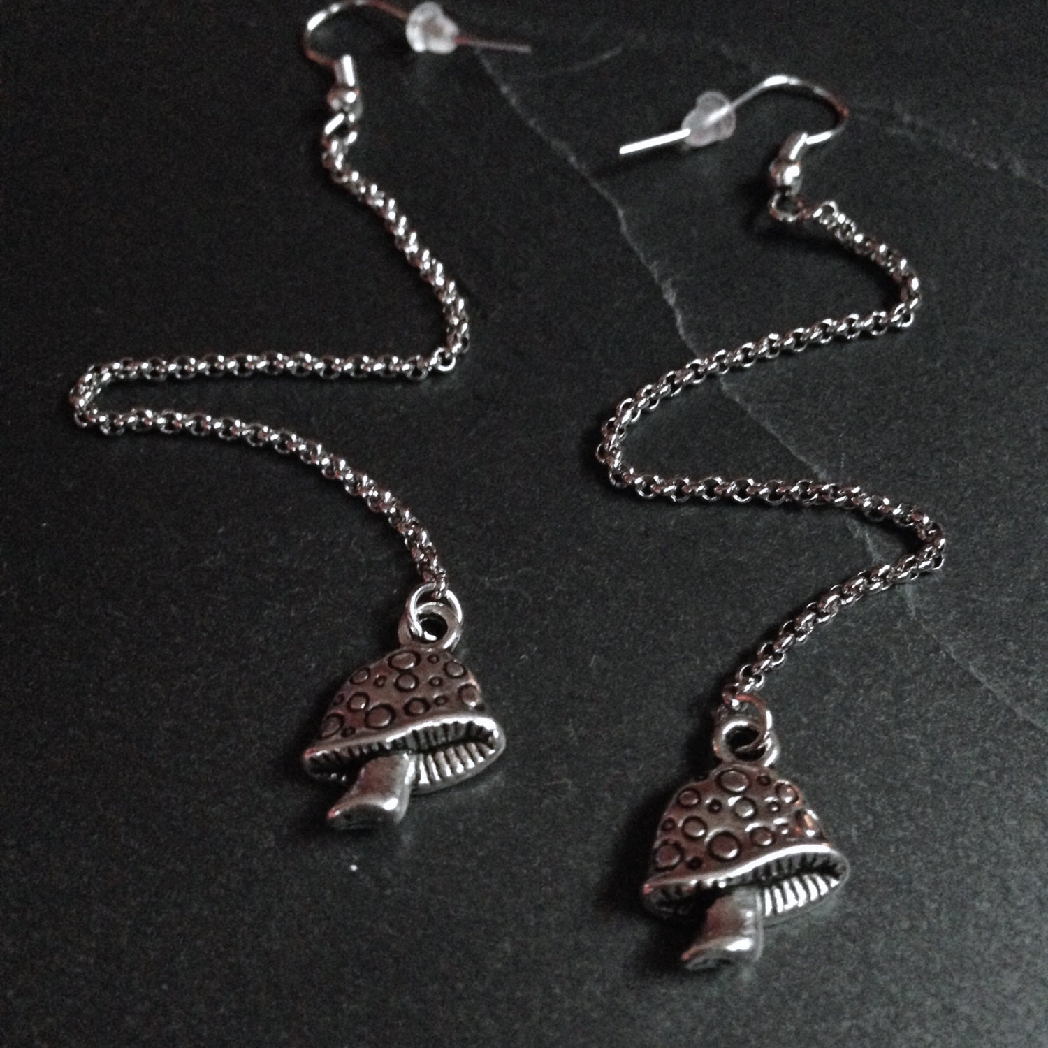 Pendientes de setas de plata largo 5 Dangle cadena de - Etsy España