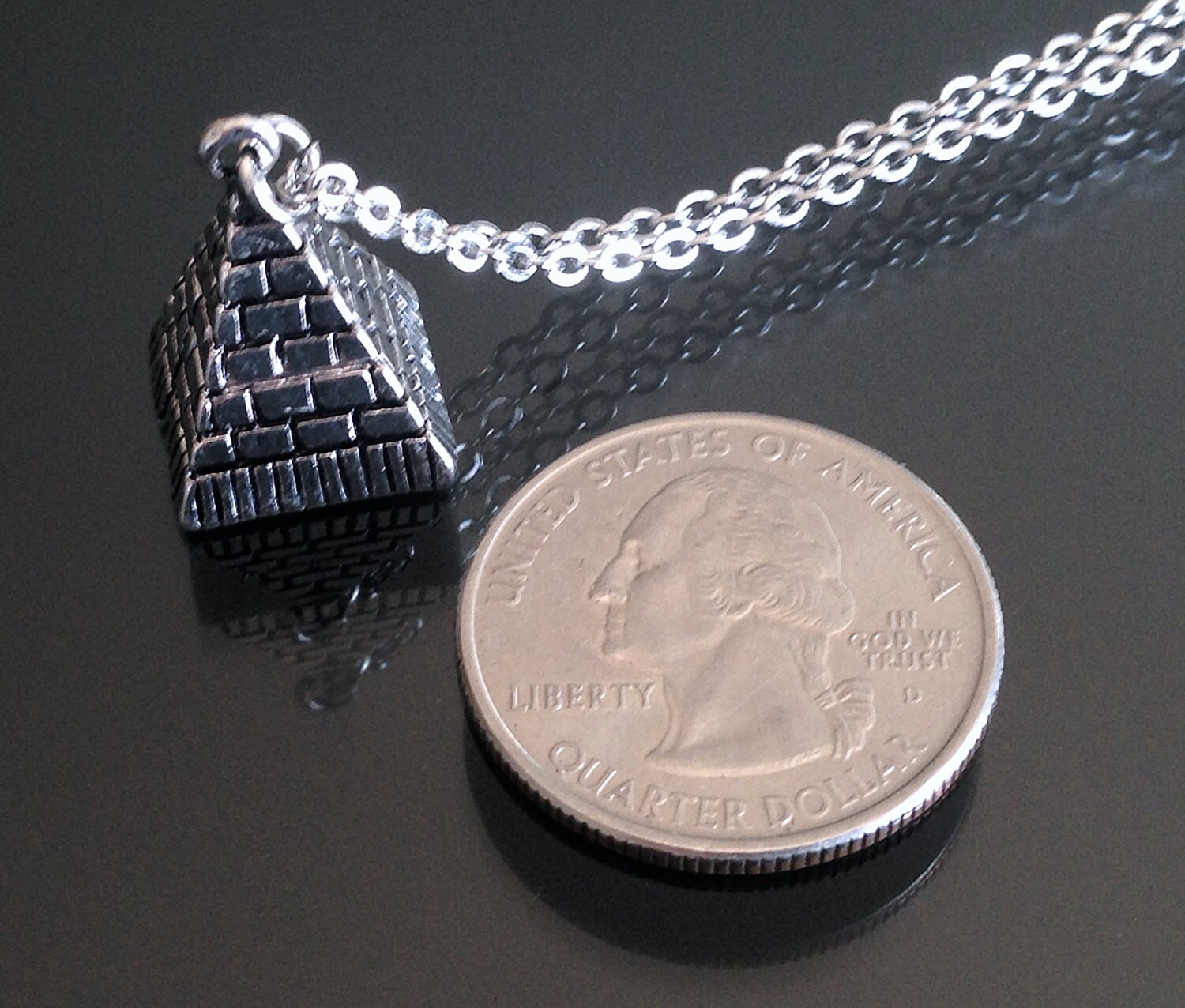 Egyptian Pyramid Necklace Giza Silver 3D Necklace on Long - Etsy