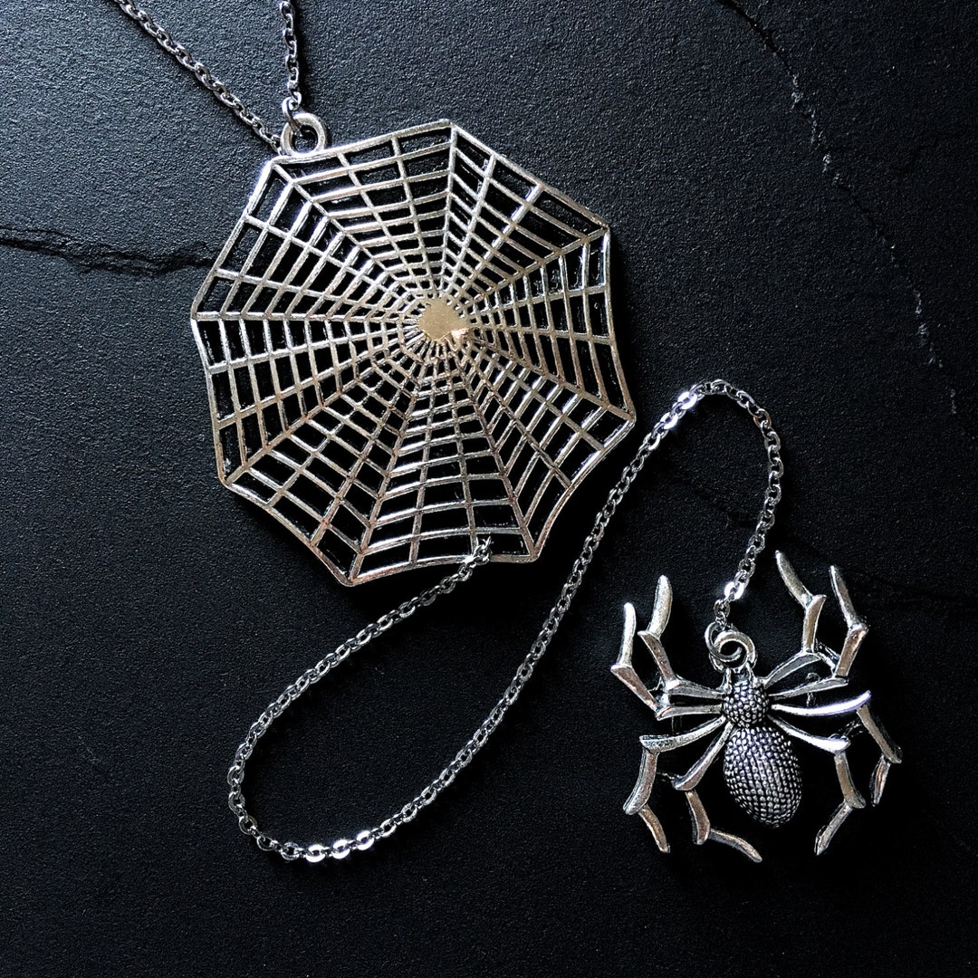 Spider Spiderweb Necklace Silver Lariat Y-drop Pendantstainless Steel ...