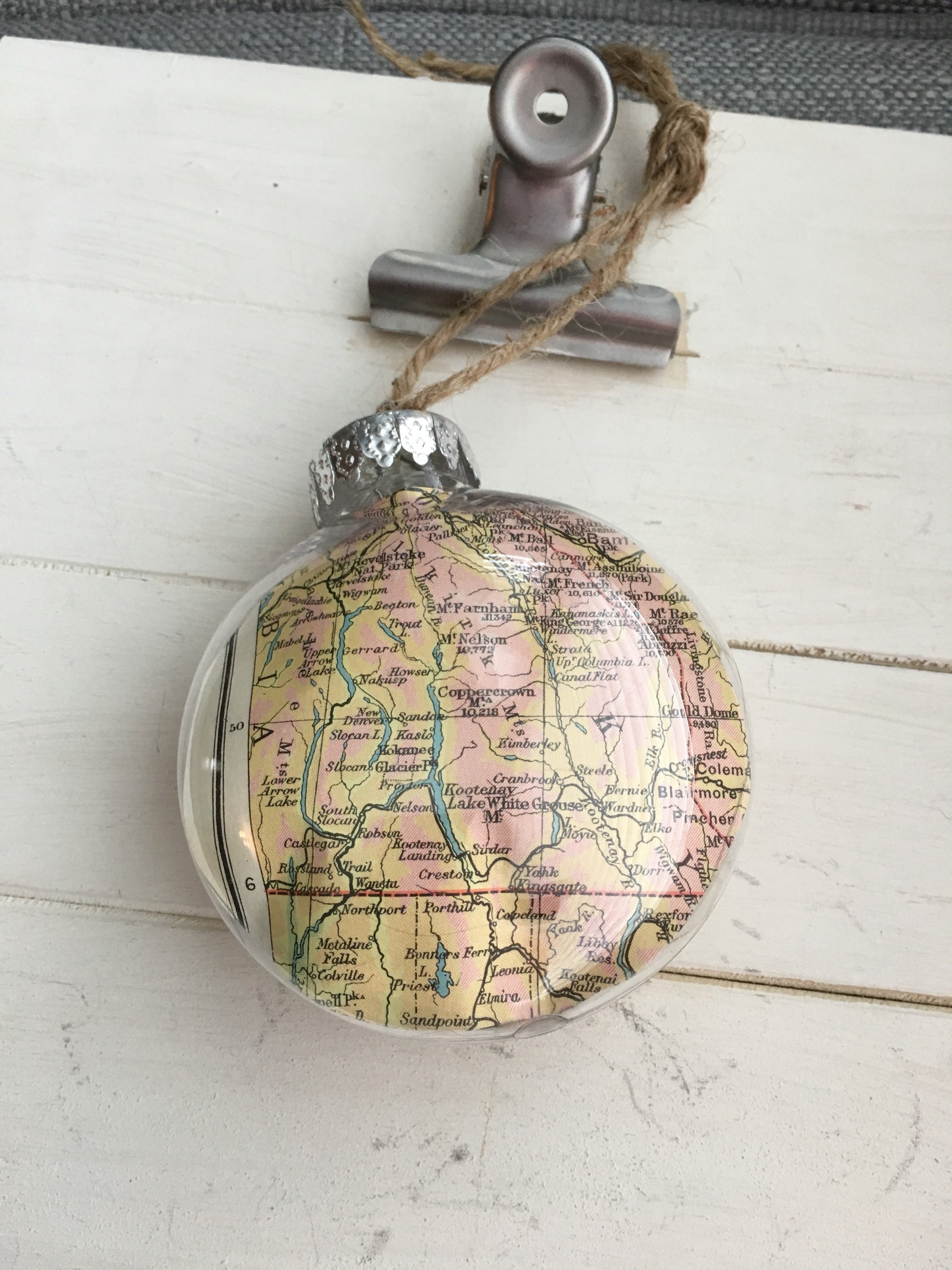 Large Map Ornament - Etsy