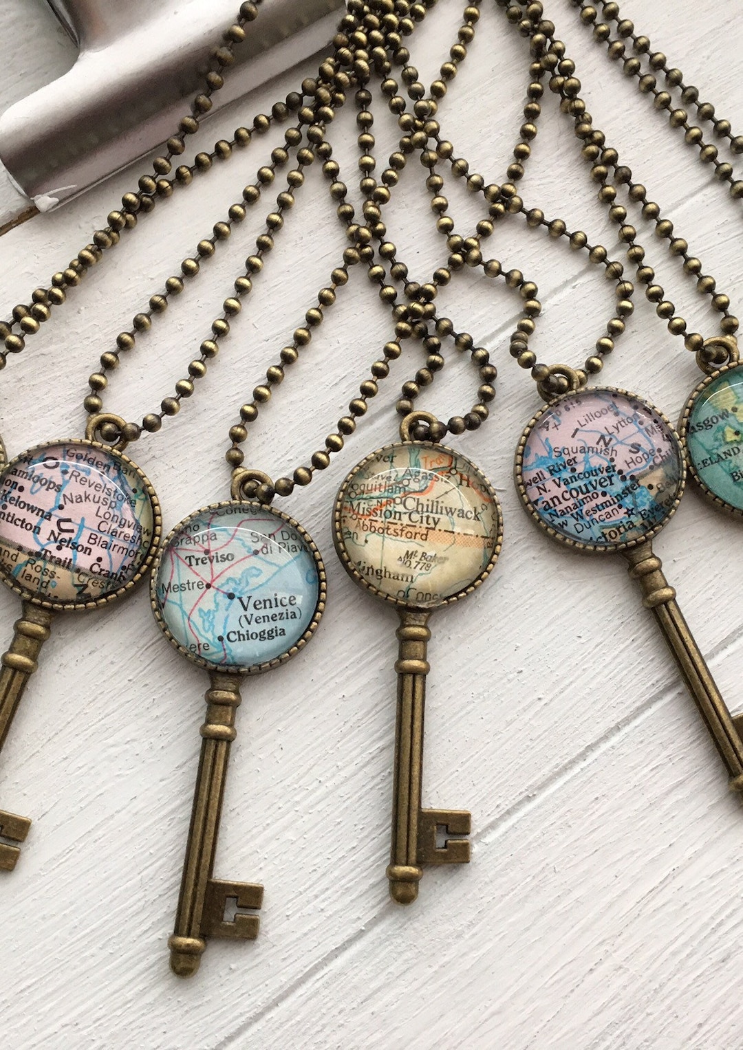 Vintage Style Key Pendant - Etsy