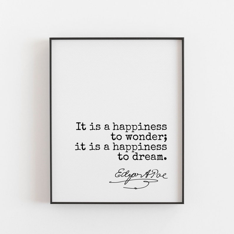 Edgar Allan Poe Quote Print / Literary Wall Art / | Etsy