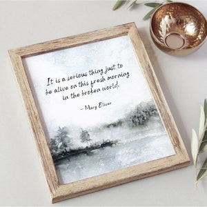 Mary Oliver Quote Print / Invitation/ Poetry Wall Art / Physical Print ...