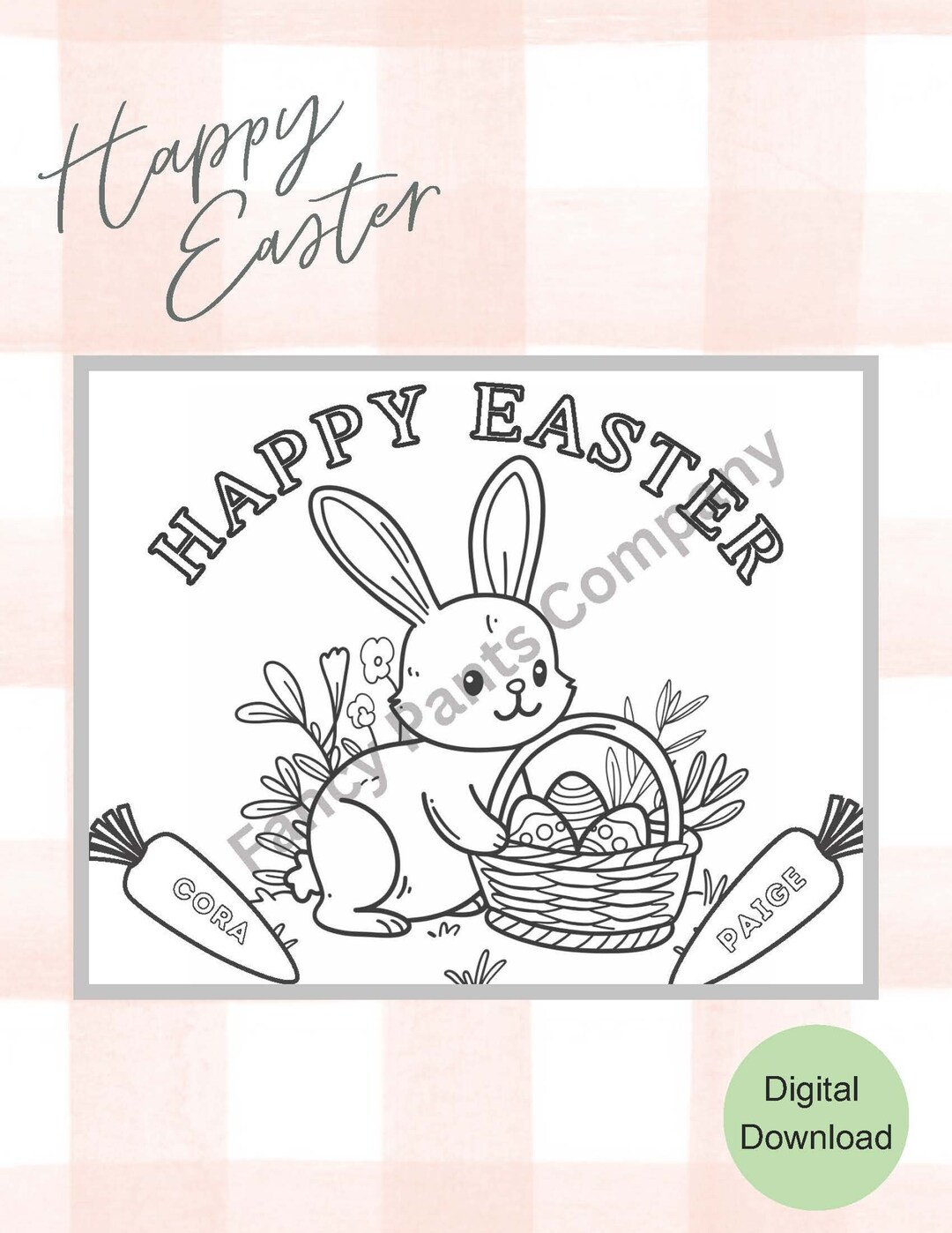 Easter Coloring Page, Personalized Easter Coloring Sheets for Kids ...