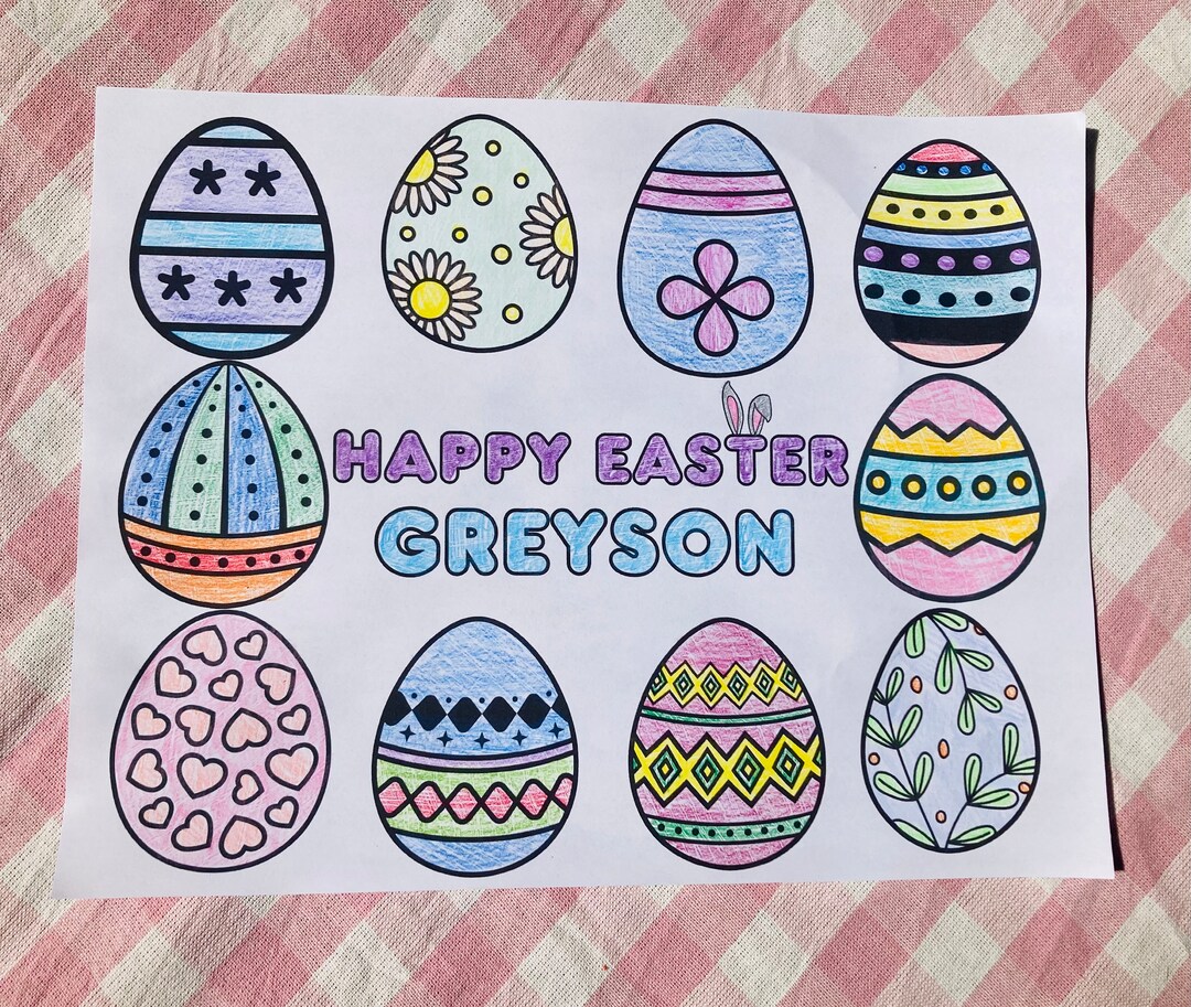 Easter Coloring Page, Personalized Easter Coloring Sheets for Kids ...