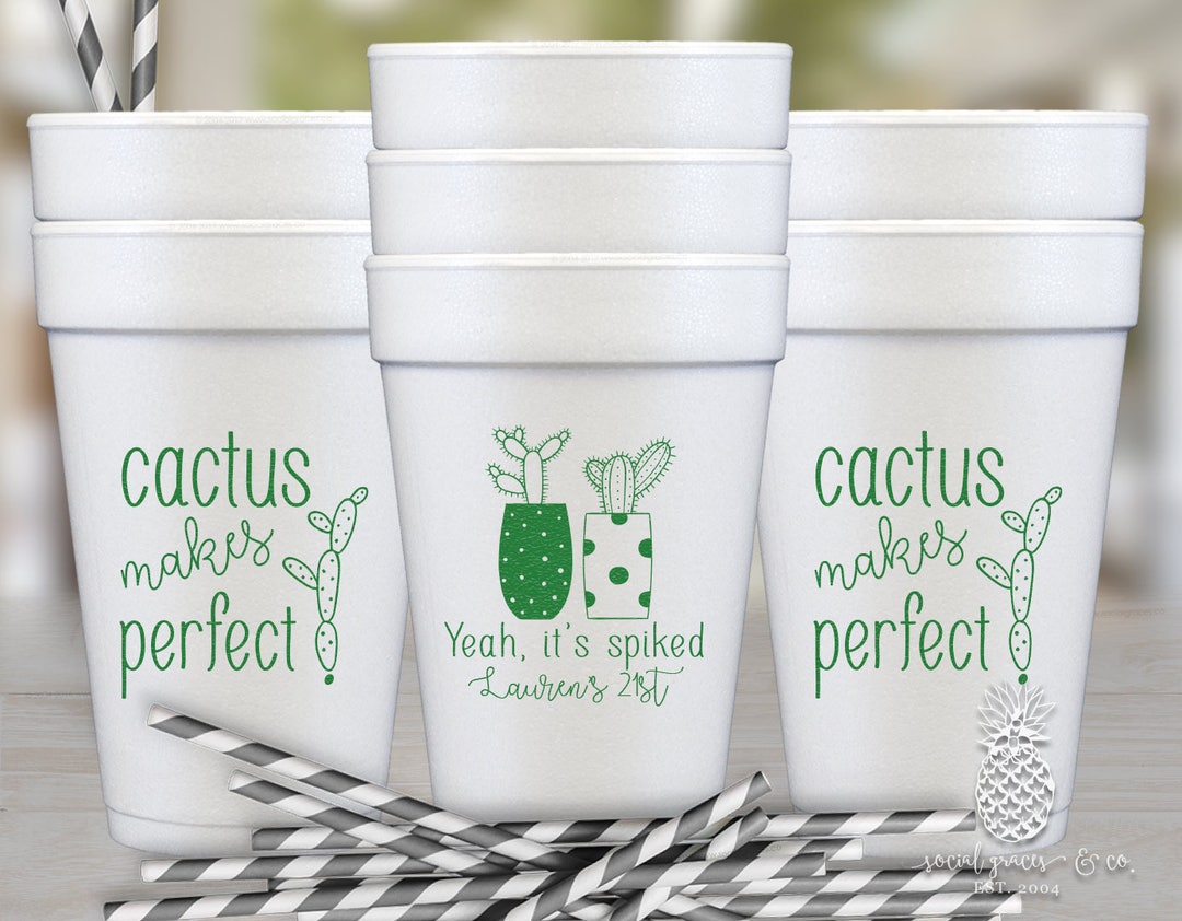 Personalized Cactus Party Cups: Custom Foam Cups - Etsy