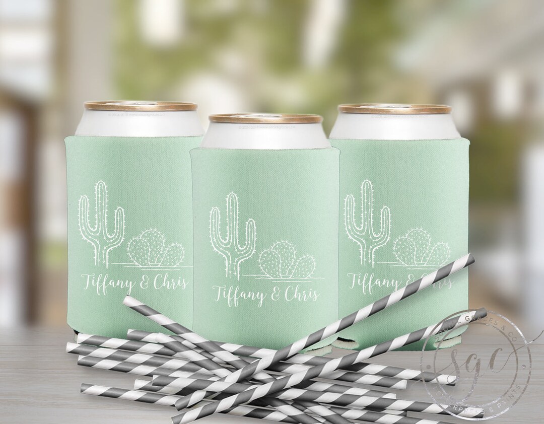 Cactus Wedding Can Coolers: Personalized Party Favors - Etsy