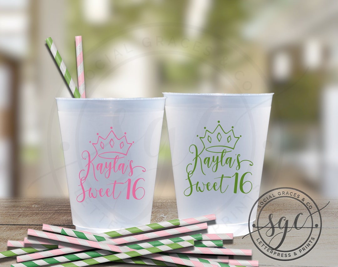Sweet 16 Personalized Birthday Party Cups - Etsy