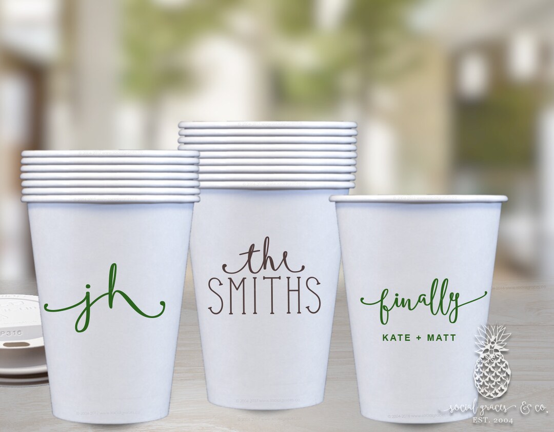 Personalized Cups | Monogram Cups | Wedding Party Cups | Paper Wedding ...